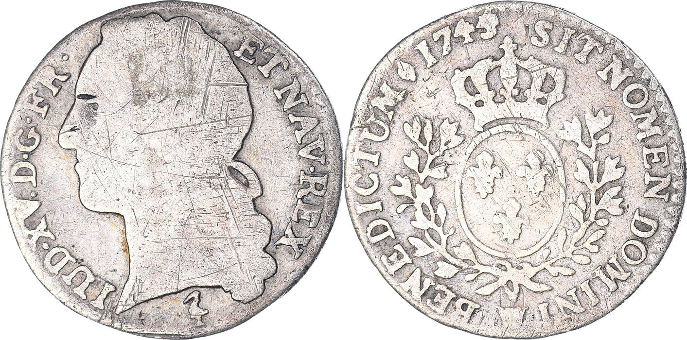 Frankreich 1/10 Écu au bandeau 1744 ou 1745 ? Lille Münze, Louis XV ...