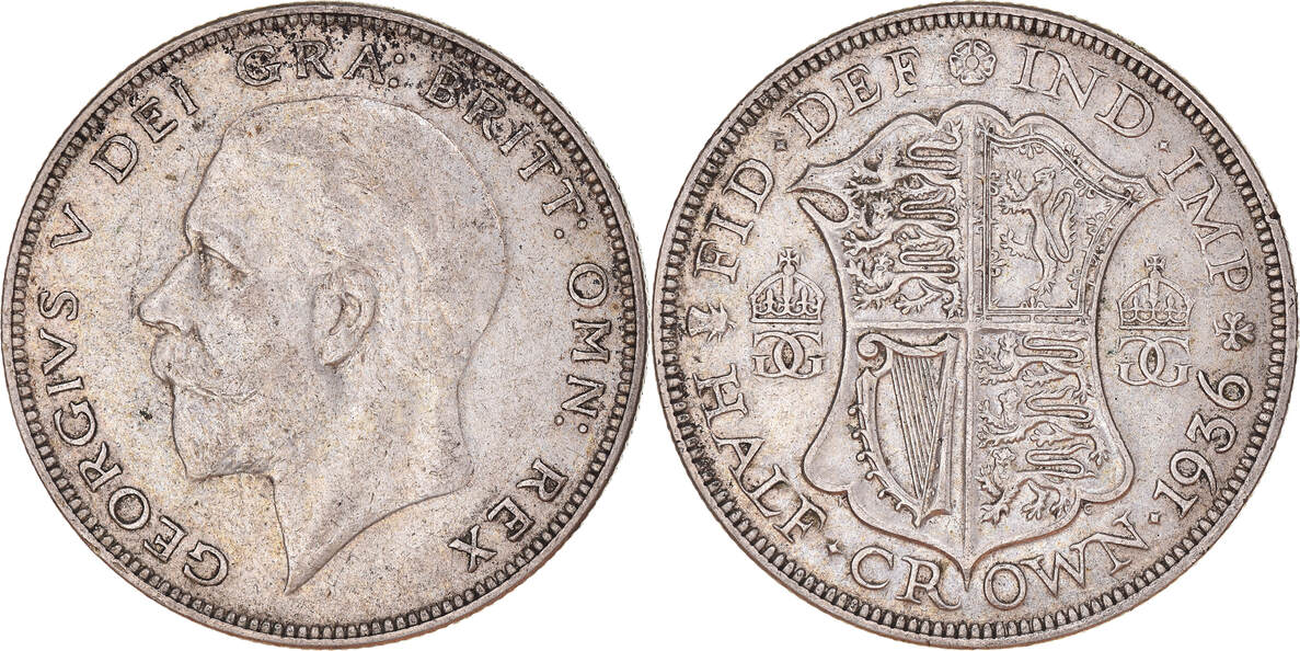 Großbritannien 1/2 Crown 1936 Münze, George V, SS, Silber, KM:835 | MA ...