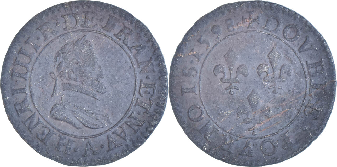 Frankreich Double Tournois 1598 Paris Münze, Henri IV, Paris, SS ...