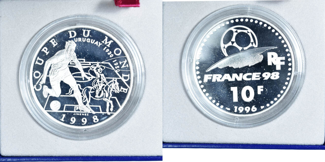 Frankreich 10 Francs 1996 Monnaie de Paris Münze, Coupe du Monde ...