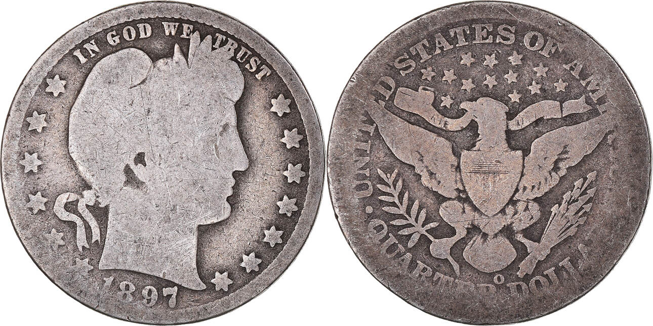 Vereinigte Staaten 1897 O Münze, Barber Quarter, U.S. Mint, New | MA-Shops