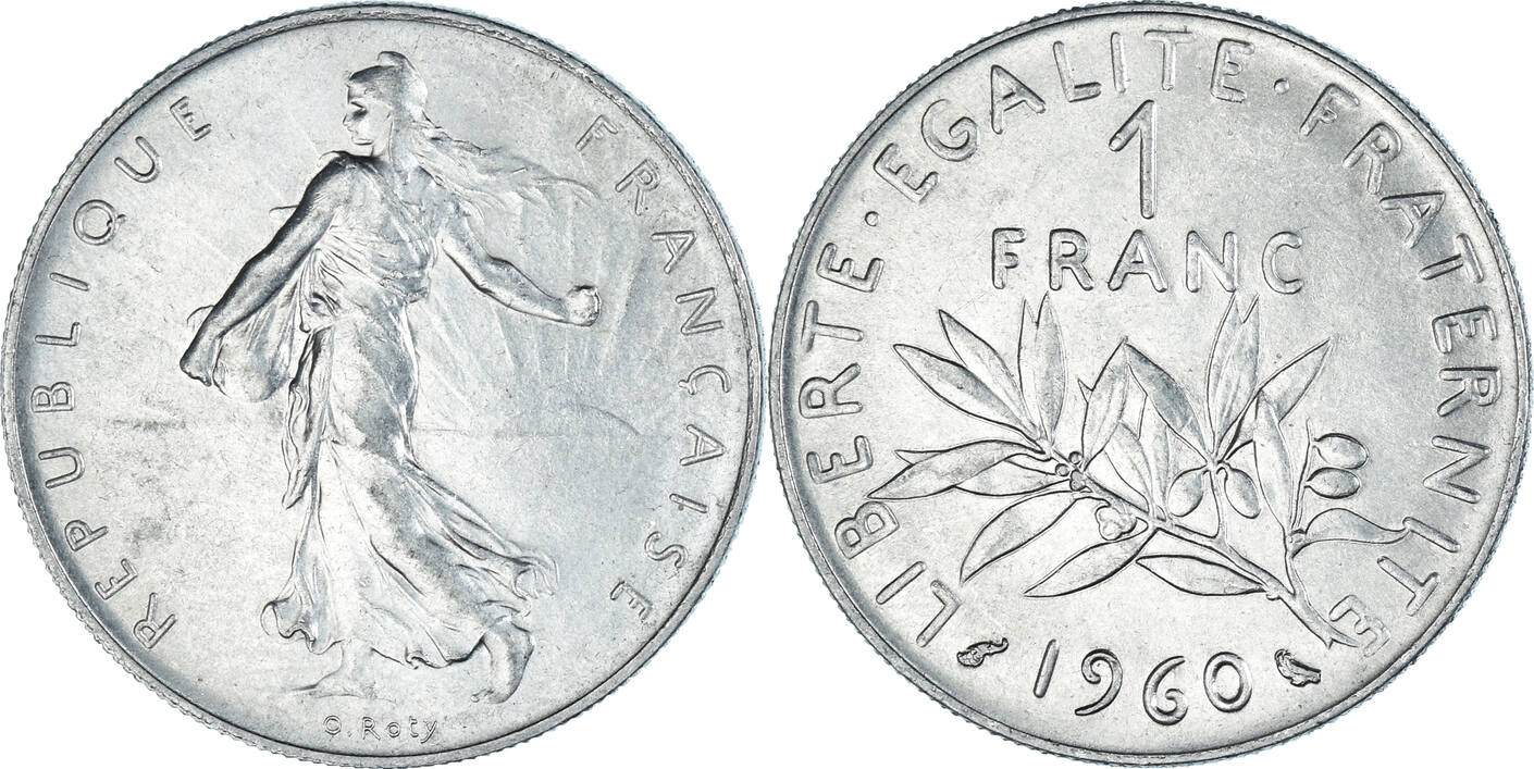 Frankreich Franc 1960 Paris Münze, Semeuse, Paris, UNZ, Nickel, KM:925. ...