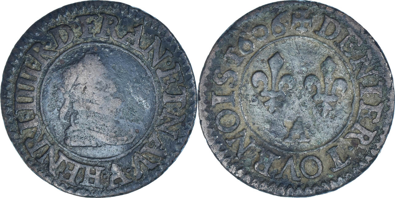 Frankreich Denier Tournois 1606 Paris Münze, Henri IV, Paris, S+ ...