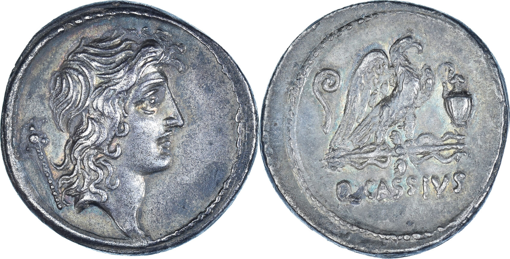 Denarius 55 BC Rome Cassia, Rome, Pedigree, Silber, SS+, Crawford:428/3 ...