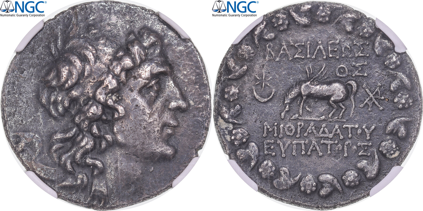 Tetradrachm 89-88 BC Pontos, Mithradates VI Eupator, Silber, NGC XF 5/5 ...