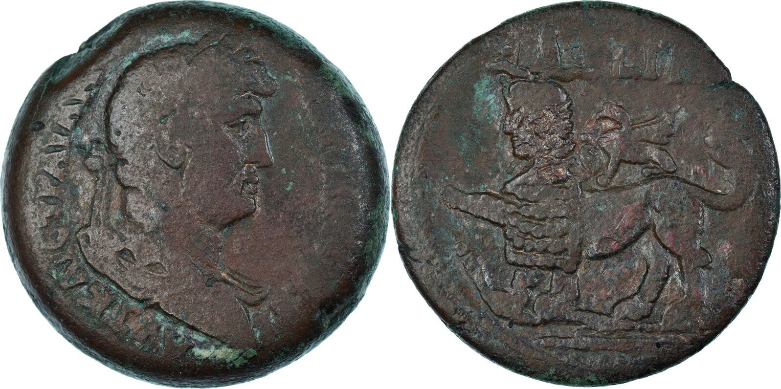 Drachm 133-134 Alexandria Münze, Egypt, Hadrian, Alexandria, S+, Bronze ...