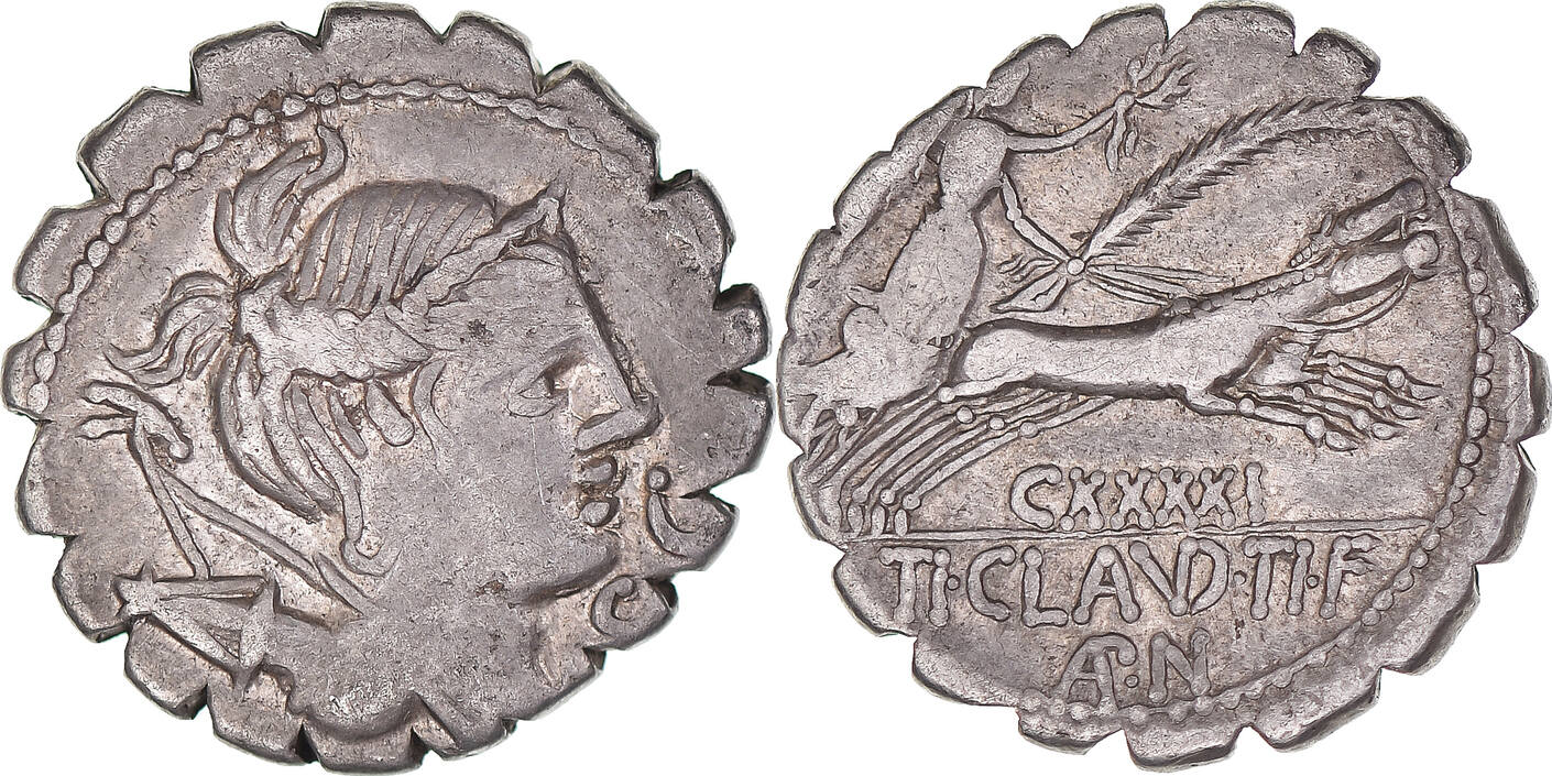 Denarius Serratus 79 BC Rome Münze, Ti. Claudius Ti. f. Ap. n. Nero ...