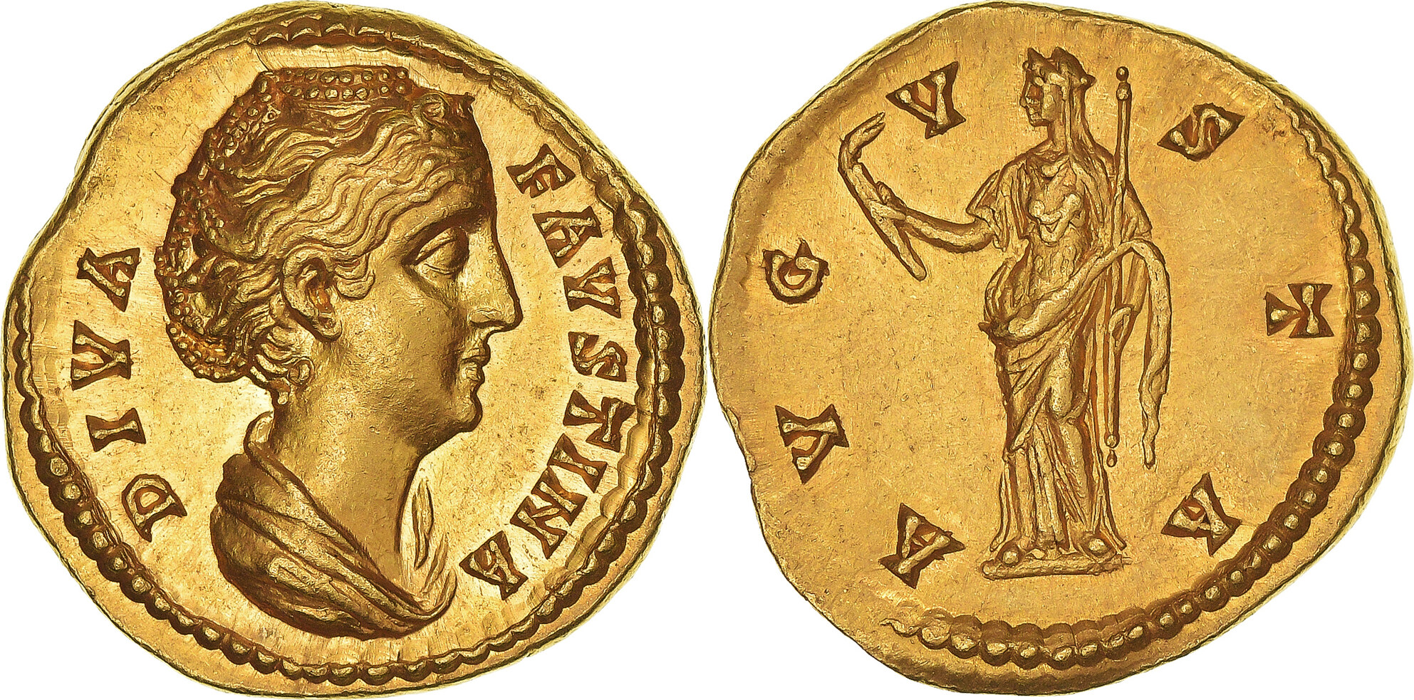 Aureus 141 Rome Diva Faustina I, Rome, Gold, VZ, RIC:III-356a | MA-Shops