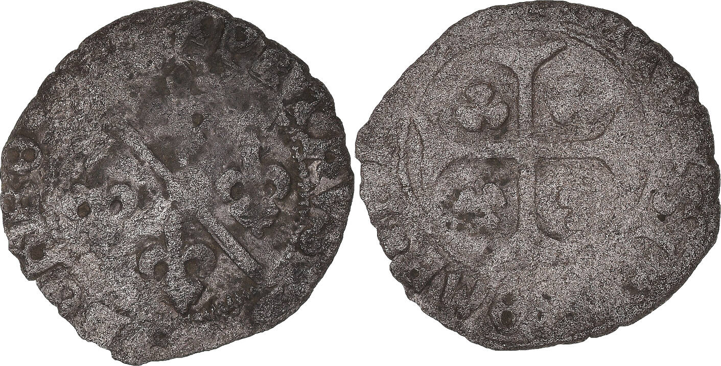 Frankreich Liard 1488-1503 Trévoux Münze, DOMBES, Pierre II de Bourbon ...