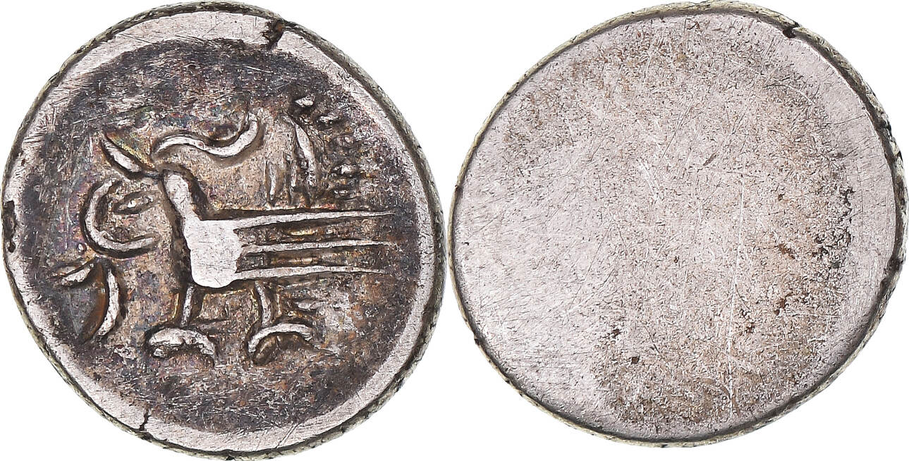 Kambodscha 2 Pe, 1/2 Fuang ND (1847-1860) Münze, Norodom I, SS+, Silber ...