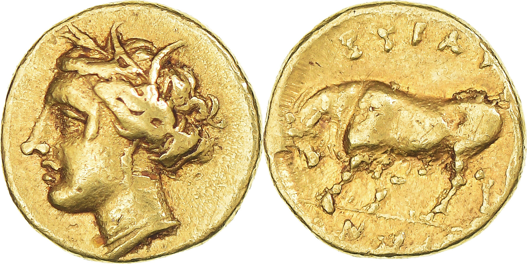 25 Litra 317-289 v. Chr Syracuse Sicily, Agathokles, Syracuse, Gold, SS ...