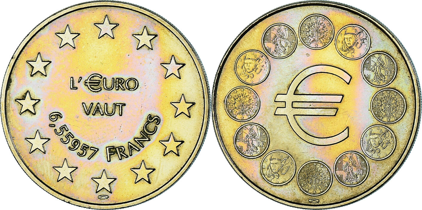 Frankreich betaalpenning 1998 SEDAO L'€URO VAUT 6,55957 FRANCS, MDP ...