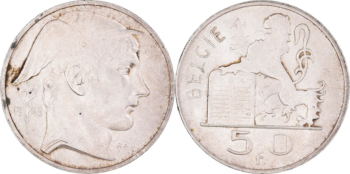 Belgien 50 Francs, 50 Frank 1948 Not Applicable Münze, SS, Silber, KM ...