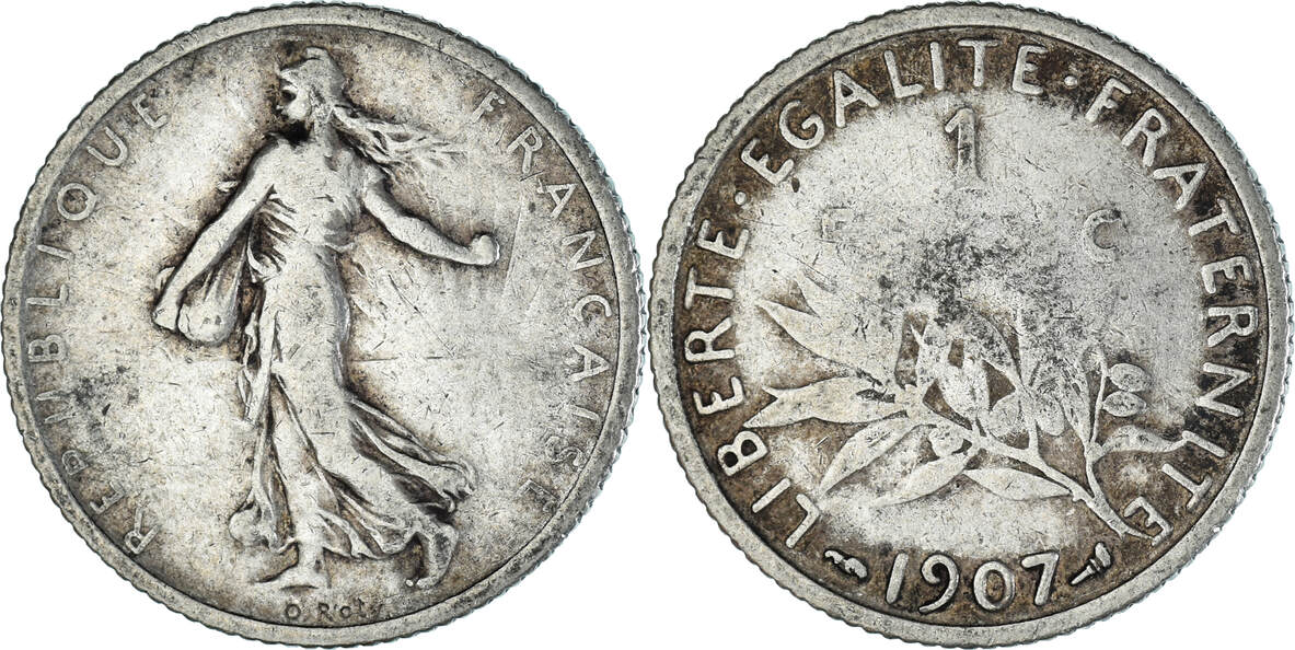 Frankreich Franc 1907 Paris Münze, Semeuse, Paris, S+, Silber, KM:844.1 | MA-Shops