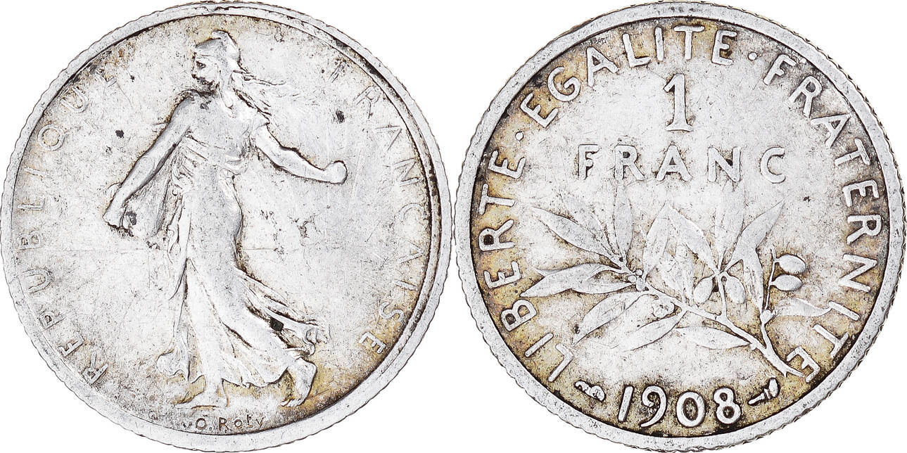 Frankreich Franc 1908 Paris Münze, Semeuse, Paris, SS, Silber, KM:844.1 ...