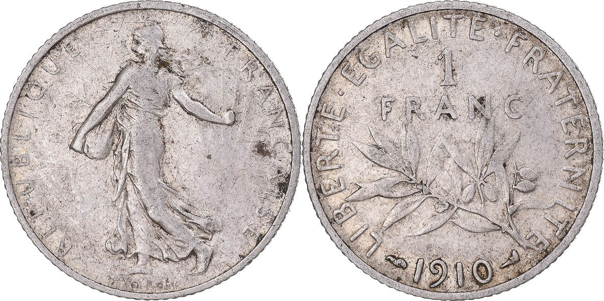 Frankreich Franc 1910 Paris Münze, Semeuse, Paris, S+, Silber, KM:844.1 | MA-Shops