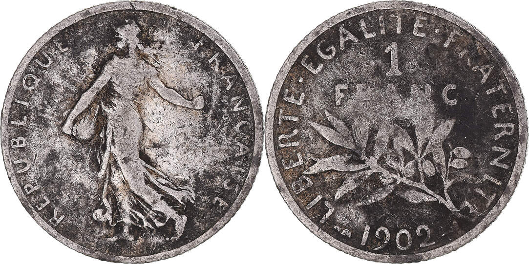 Frankreich Franc 1902 Paris Semeuse, Paris, Silver, KM:844.1 S | MA-Shops