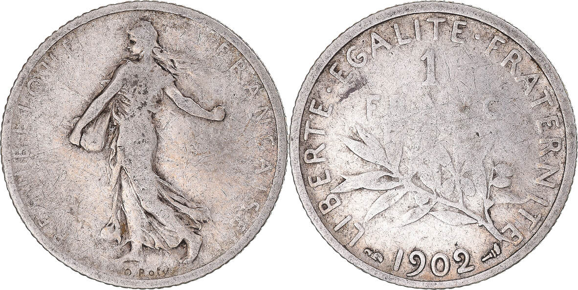 Frankreich Franc 1902 Paris Münze, Semeuse, Paris, S+, Silber, KM:844.1, Le | MA-Shops