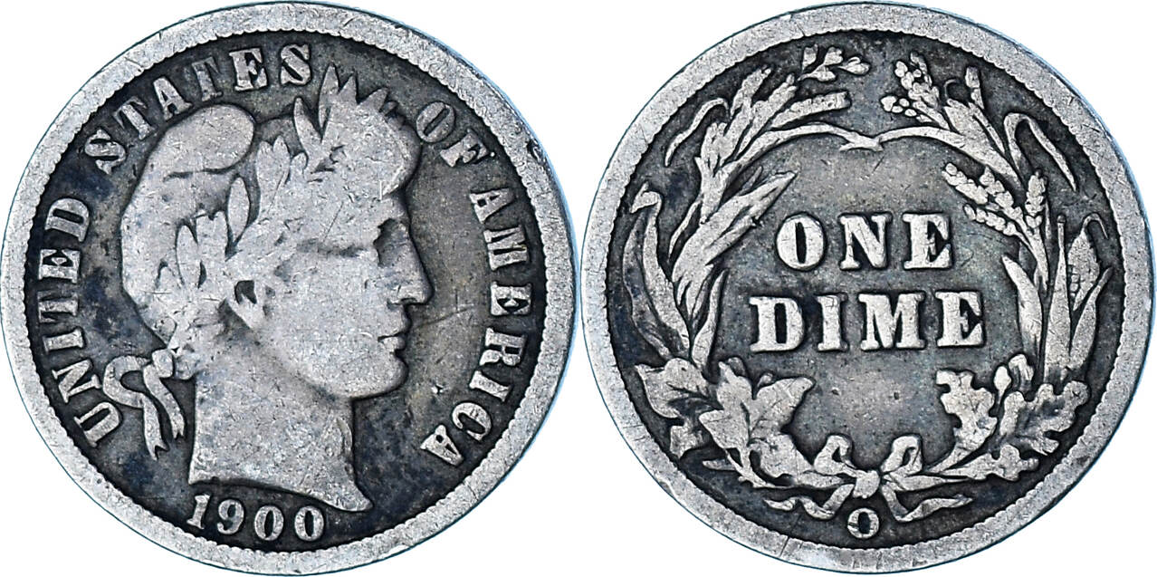 Vereinigte Staaten 1900 O Münze, Barber Dime, U.S. Mint, New Orleans, S | MA-Shops
