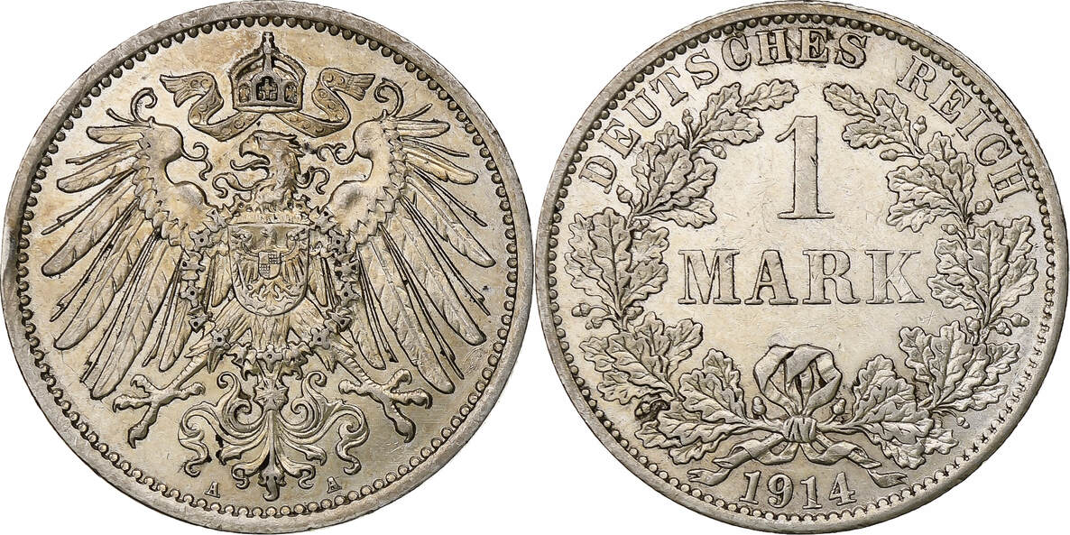 German Empire Mark 1914 A GERMANY - EMPIRE, Wilhelm II, Berlin, Silver ...