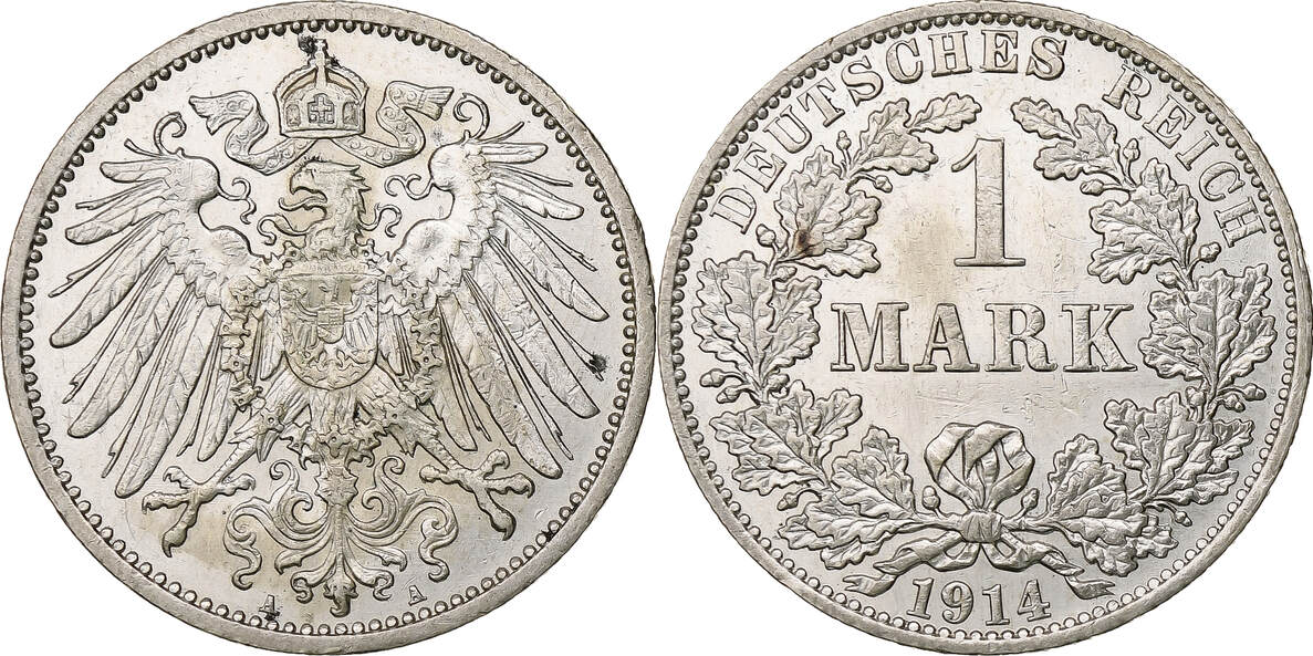 German Empire Mark 1914 A GERMANY - EMPIRE, Wilhelm II, Berlin, Silber ...