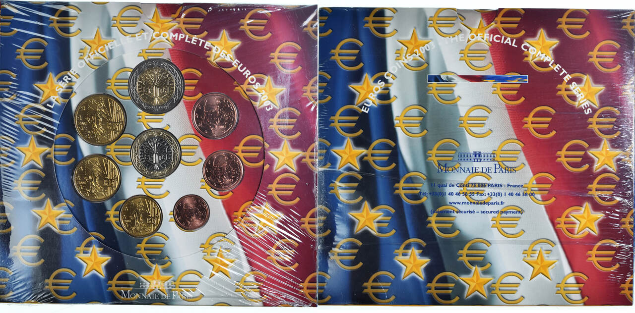 Frankreich Euro-Set 2003 Monnaie de Paris, BU, STGL, Gadoury:page 338 ...