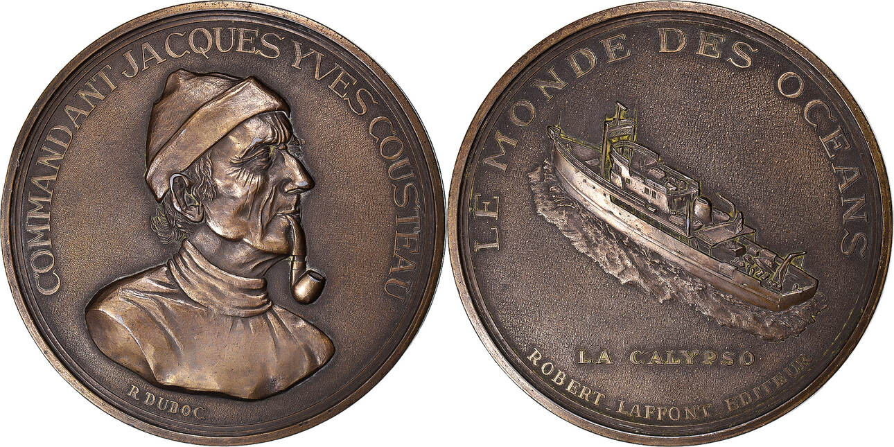 Frankreich Medaille Commandant Jacques Yves Cousteau, Shipping, Duboc ...
