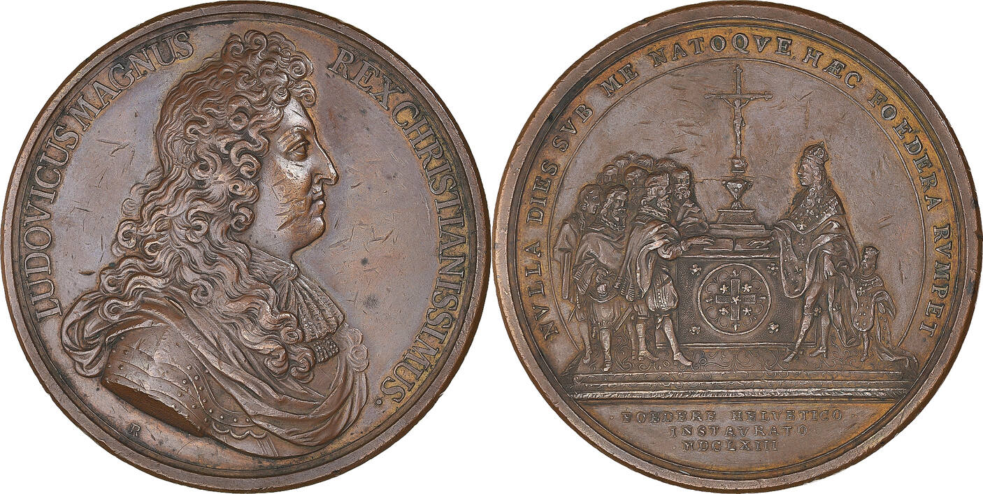Frankreich Medaille 1663 Louis XIV, Renouvellement de l'Alliance avec ...