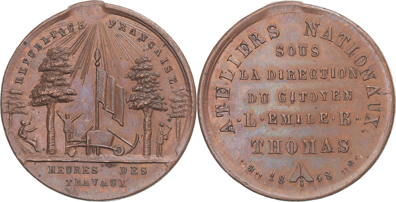 Frankreich Medaille 1848 Ateliers Nationaux, Emile Thomas, Deuxième ...