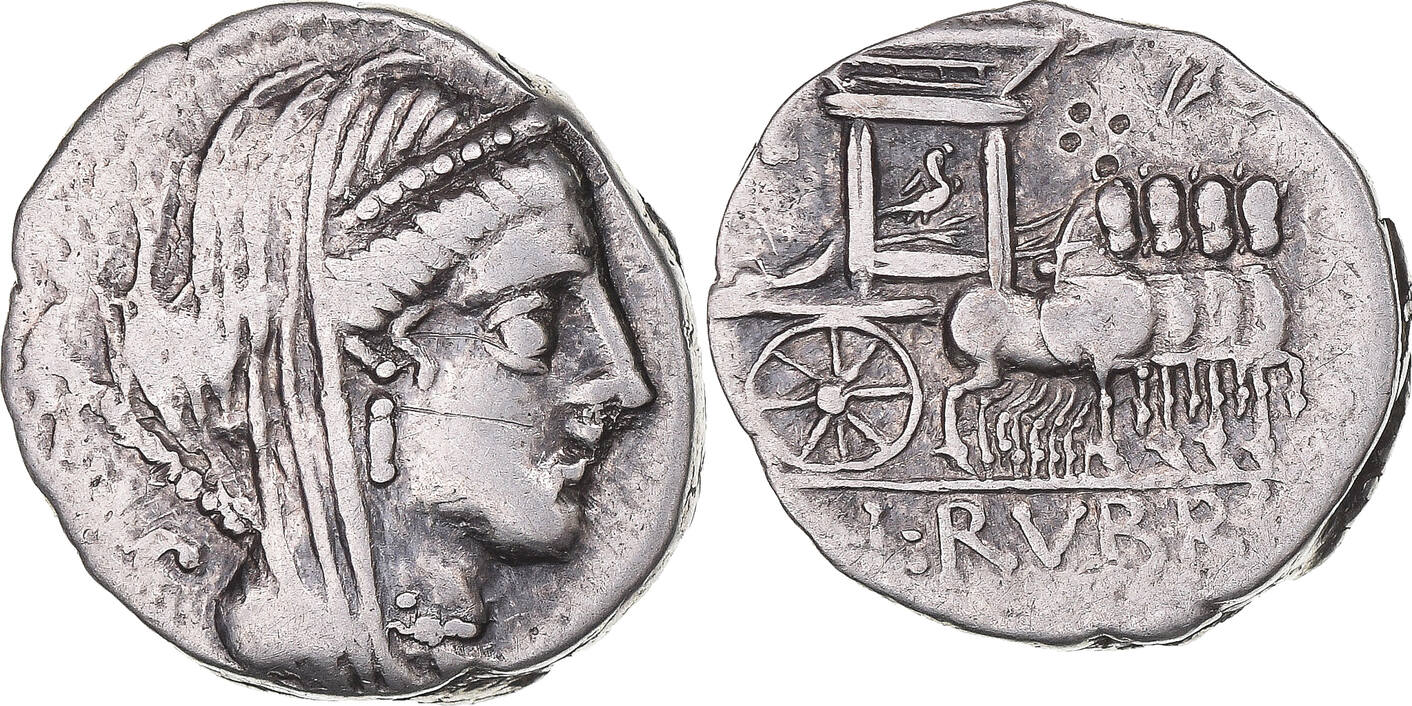 Denarius 87 BC Rome Münze, Rubria, Rome, SS+, Silber, Crawford:348/2 ...