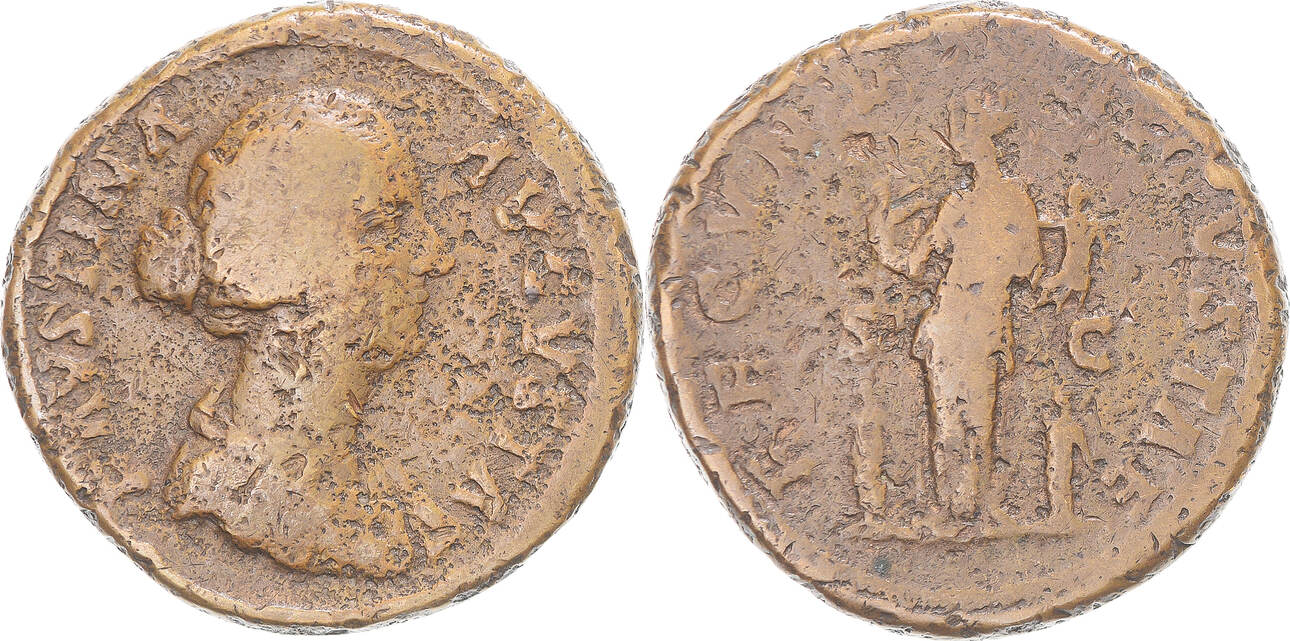 Sesterz 161-176 Rome Münze, Faustina II, Rome, S, Bronze, RIC:1635 | MA-Shops