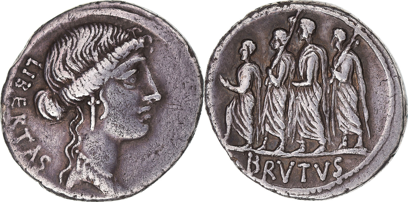 Denarius 58 BC Rome Münze, Junia, Rome, SS+, Silber, Crawford:433/1 ...