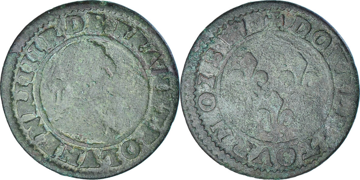 Frankreich Double Tournois Münze, Henri III, Paris, S, Kupfer, CGKL:86 ...
