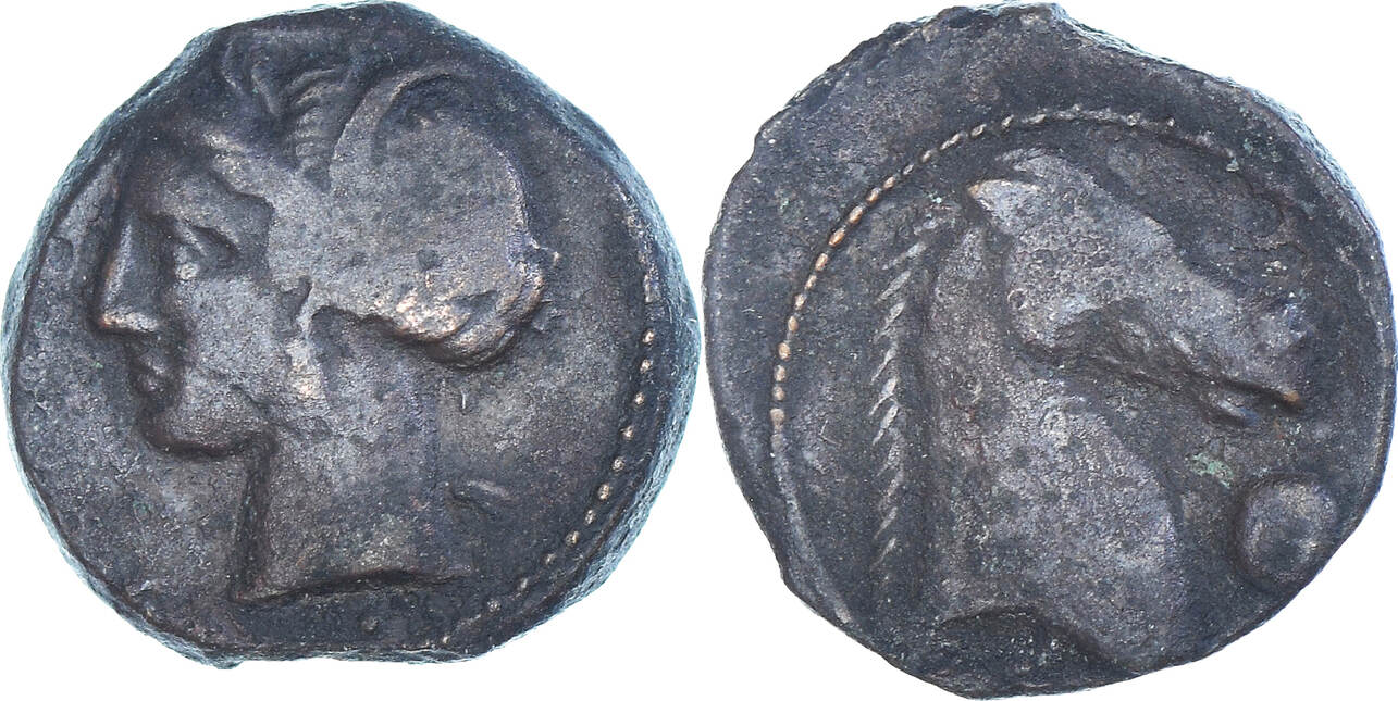 Æ Unit 300-264 BC Carthage Münze, Carthage, Carthage, S+, Bronze, SNG ...