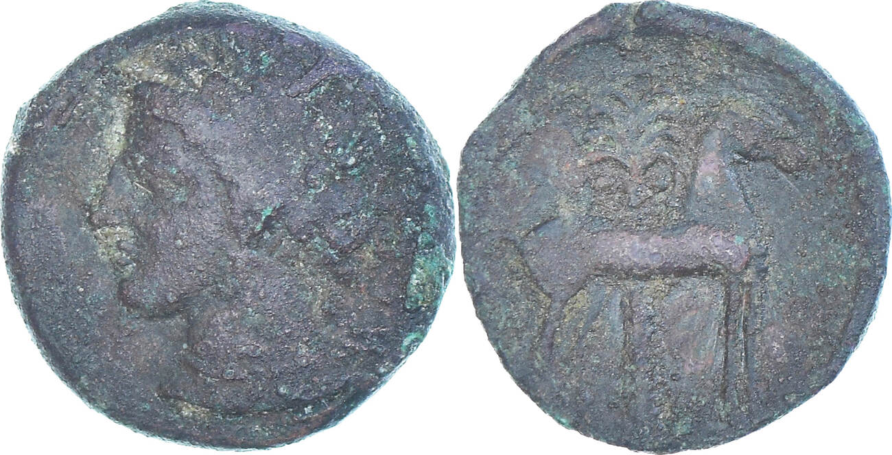 Æ Unit 300-264 BC Carthage Münze, Zeugitana, Carthage, S+, Bronze, SNG ...