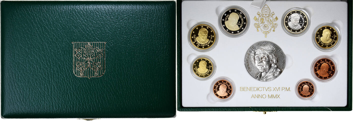 Vatikan Set 1 cts. - 2 Euro 2010 - Anno MMX Rome Pape Benoit XVI, Rome ...