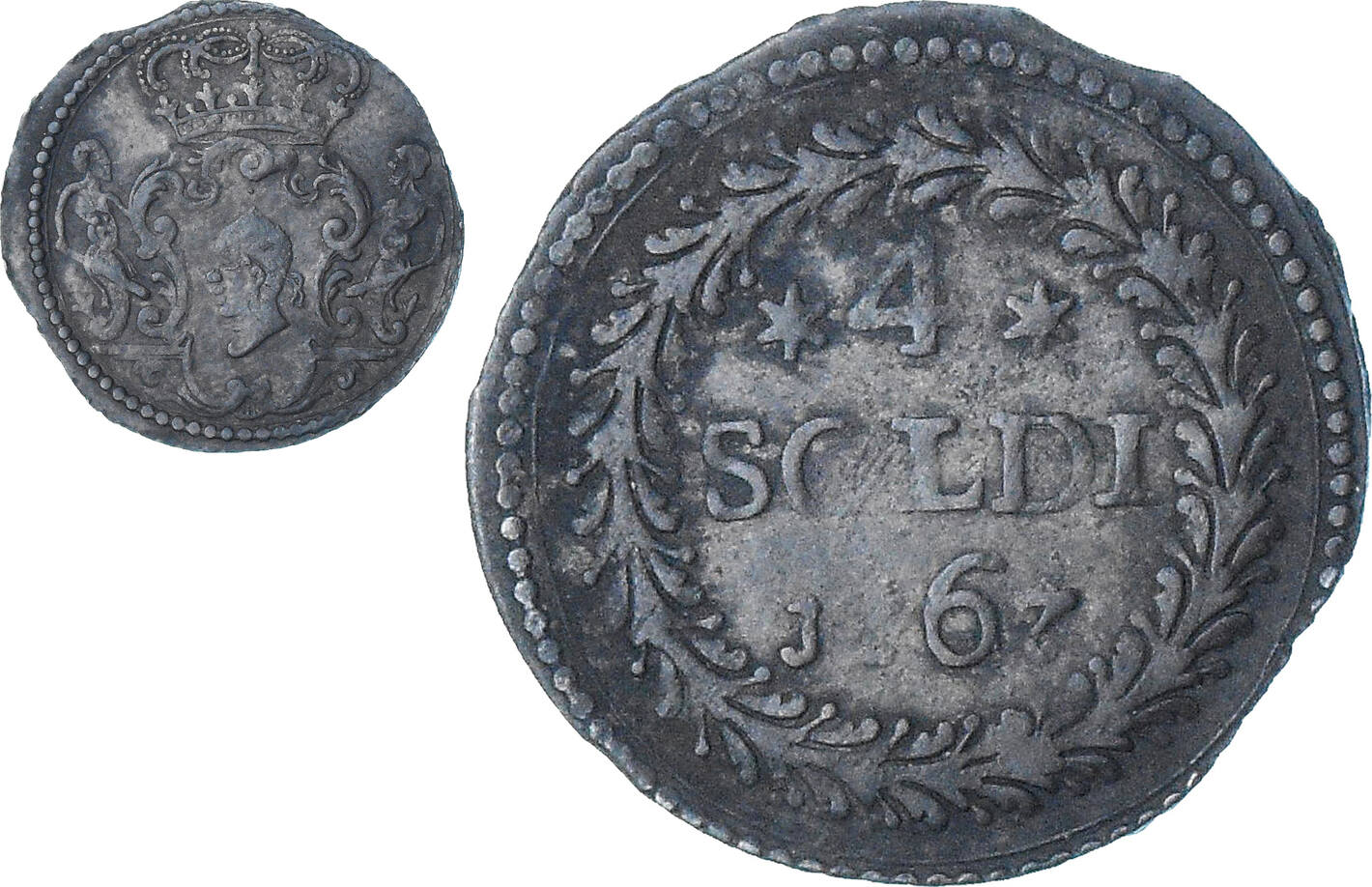 Frankreich 4 Soldi 1767 Murato CORSICA, Pascal Paoli, Murato, SS, Billon | MA-Shops