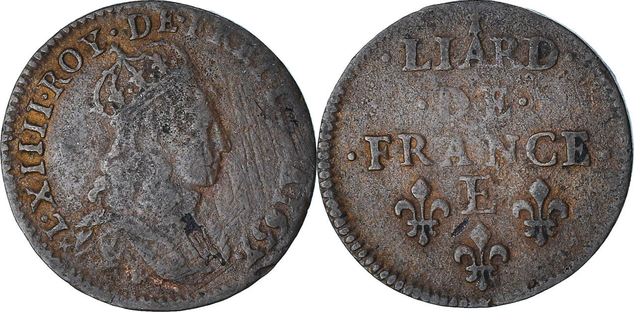 Frankreich Liard de France 1657 Meung-sur-Loire Louis XIII, Meung-sur ...