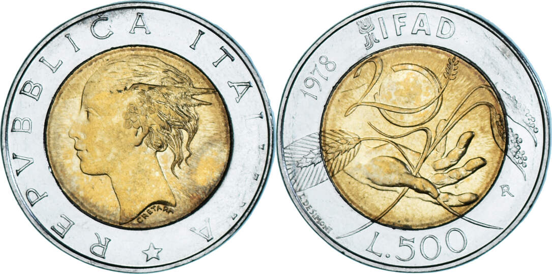 Italien 500 Lire 1998 R Münze, Rome, VZ, Bi-Metallic, KM:193 | MA-Shops