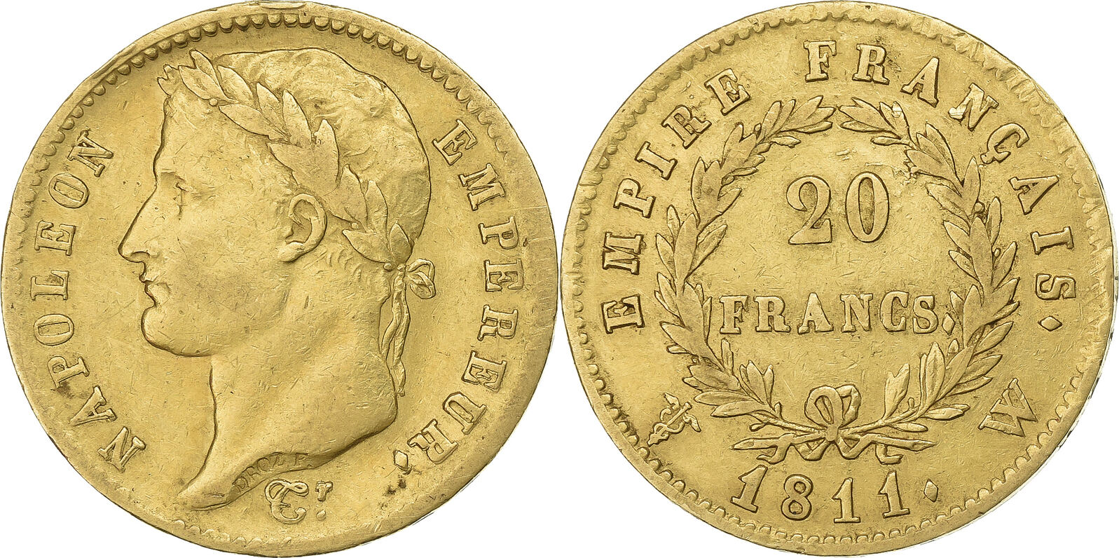 Frankreich 20 Francs 1811 W Napoléon I, Lille, Gold, SS, Gadoury:1025 | MA-Shops