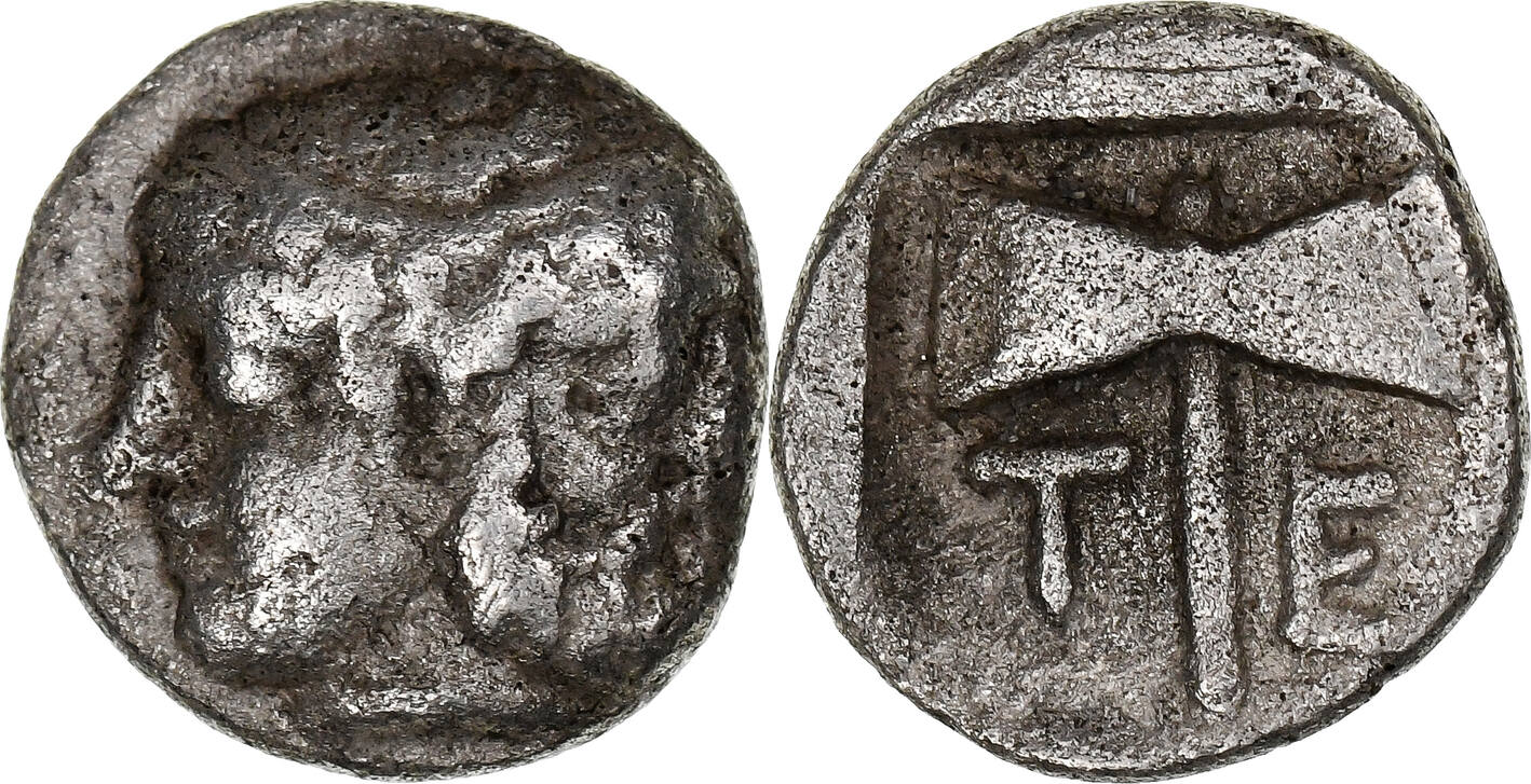 Obol ca. 450-387 BC Tenedos Troas, Tenedos, Silber, SS+, SNG-Cop:509 ...