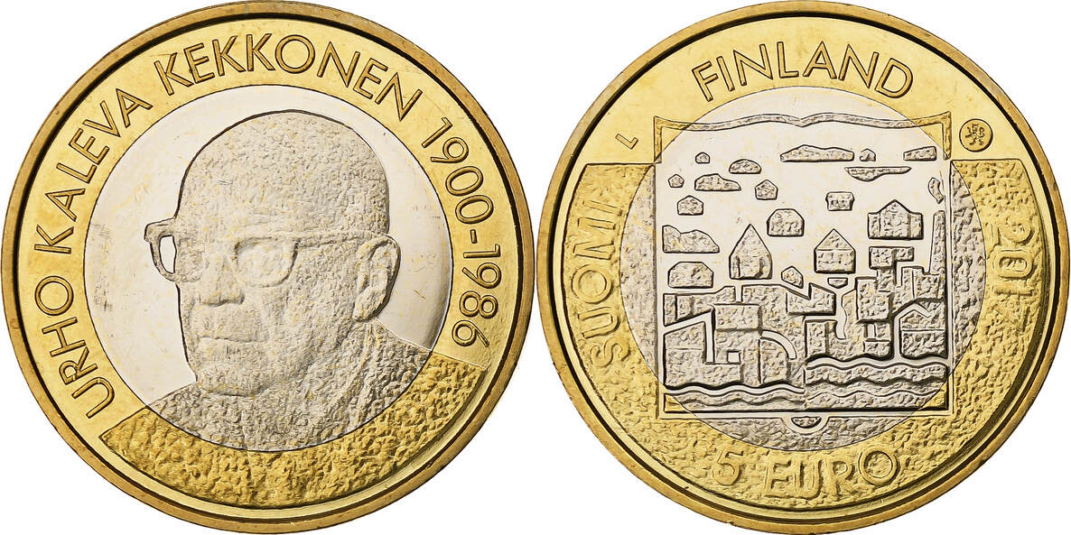 Finnland 5 Euro 2018 Vantaa Urho Kaleva Kekkonen, Vantaa, Bi-Metallic ...
