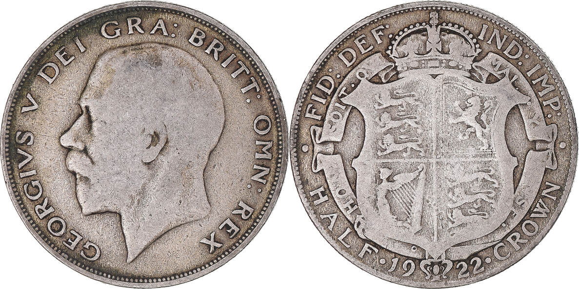 Großbritannien 1/2 Crown 1922 British Royal Mint Münze, George V ...