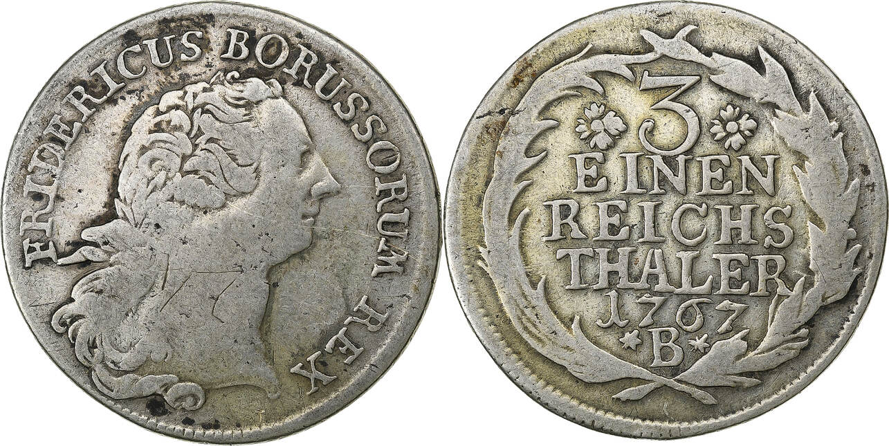 Kingdom of Prussia 1/3 reichsthaler 1767 Wroclaw Friedrich II, Wroclaw ...
