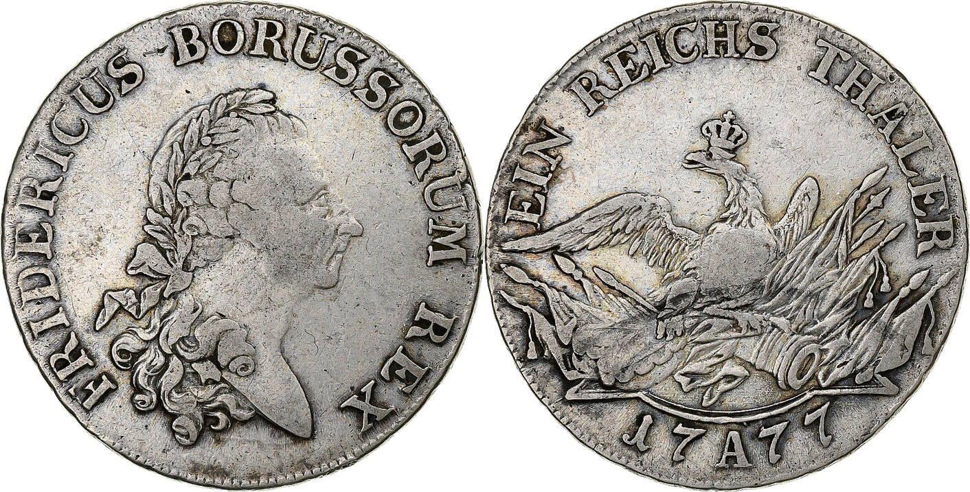 Kingdom of Prussia Reichsthaler 1777 Berlin Friedrich II, Berlin ...