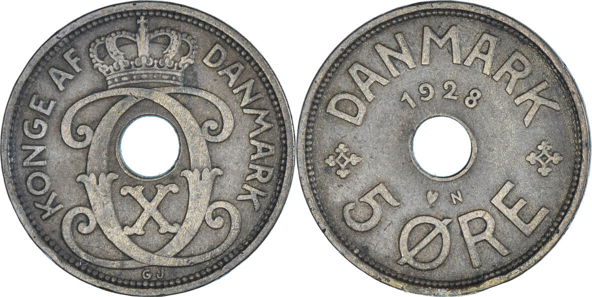 Dänemark 5 Öre 1928 Münze | MA-Shops