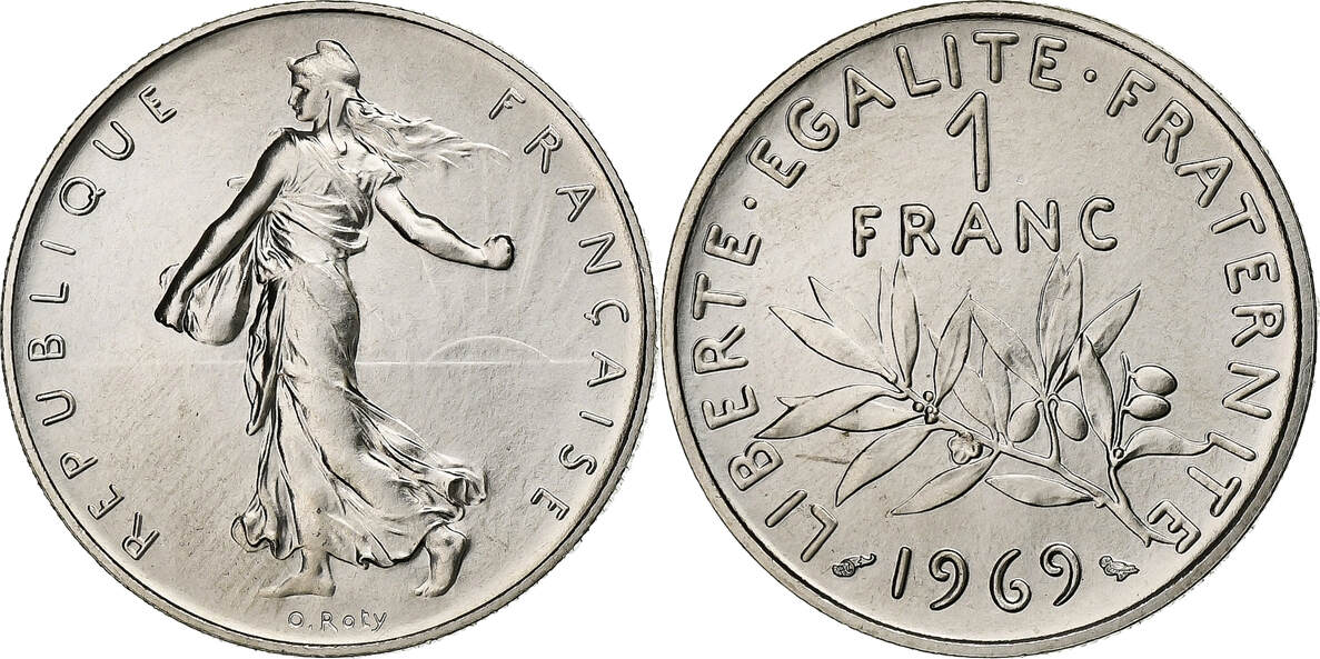 Frankreich Franc 1969 Paris Semeuse, Paris, FDC, Nickel, STGL, Gadoury:474 | MA-Shops