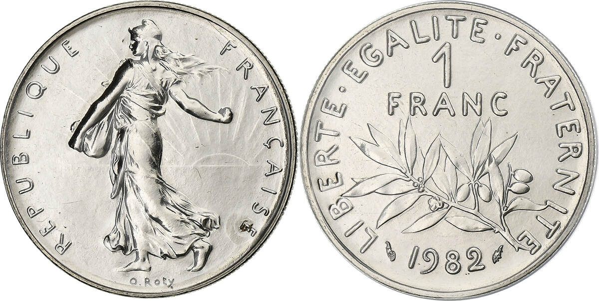 Frankreich Franc 1982 Paris Semeuse, Paris, série FDC, Nickel, STGL, Gadoury:474 | MA-Shops