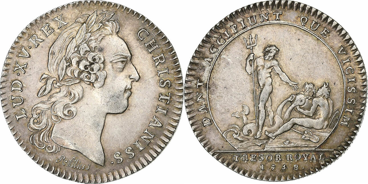 Frankreich betaalpenning 1758 Louis XV, Trésor Royal, Silber, SS+ | MA ...