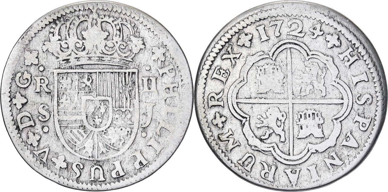 Spanien 2 Reales 1724 Seville Philip V, Seville, Silber, S | MA-Shops